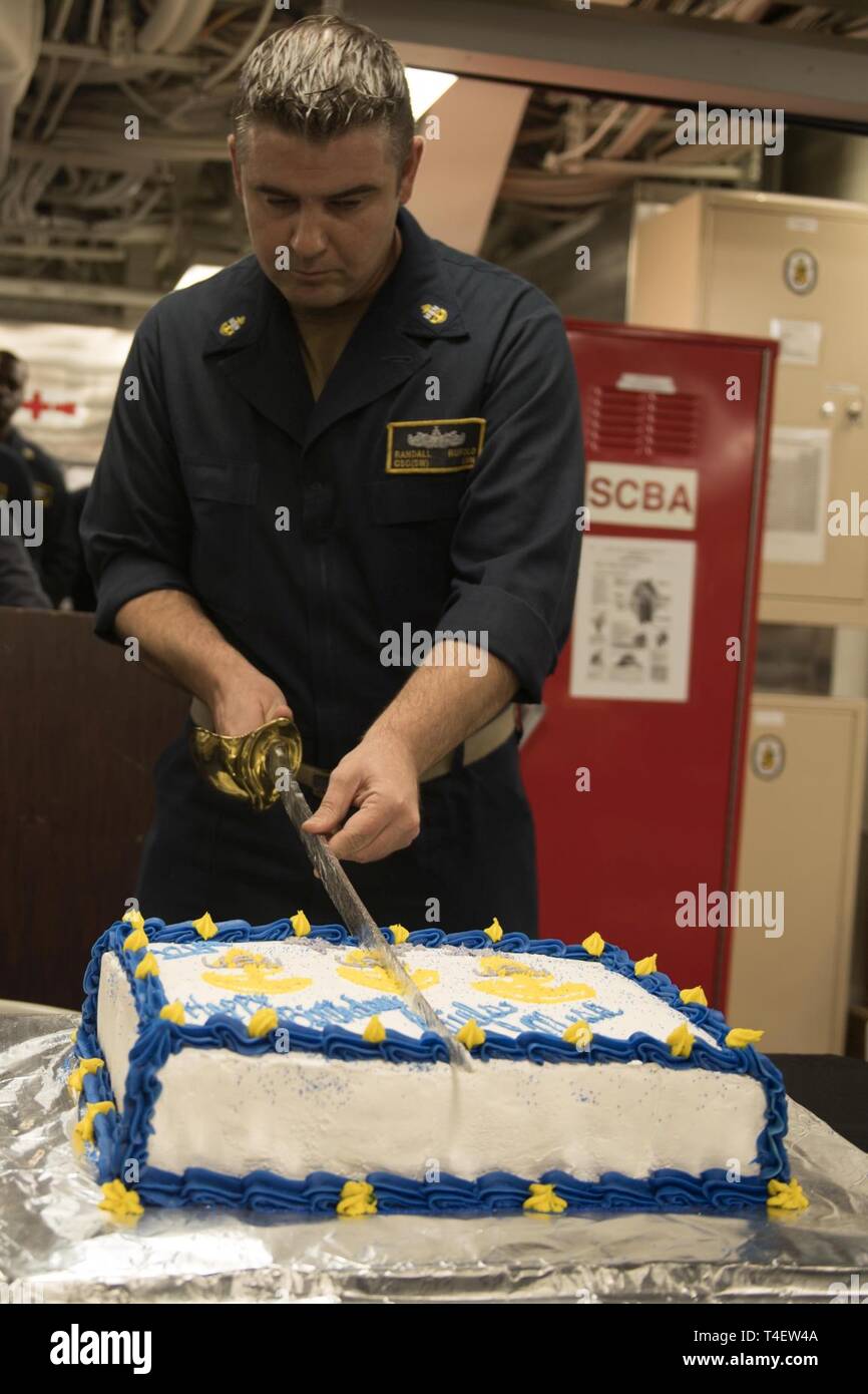 Chief Culinary Specialist Randall Rufolo, from Kearny, New Jersey, uses ...