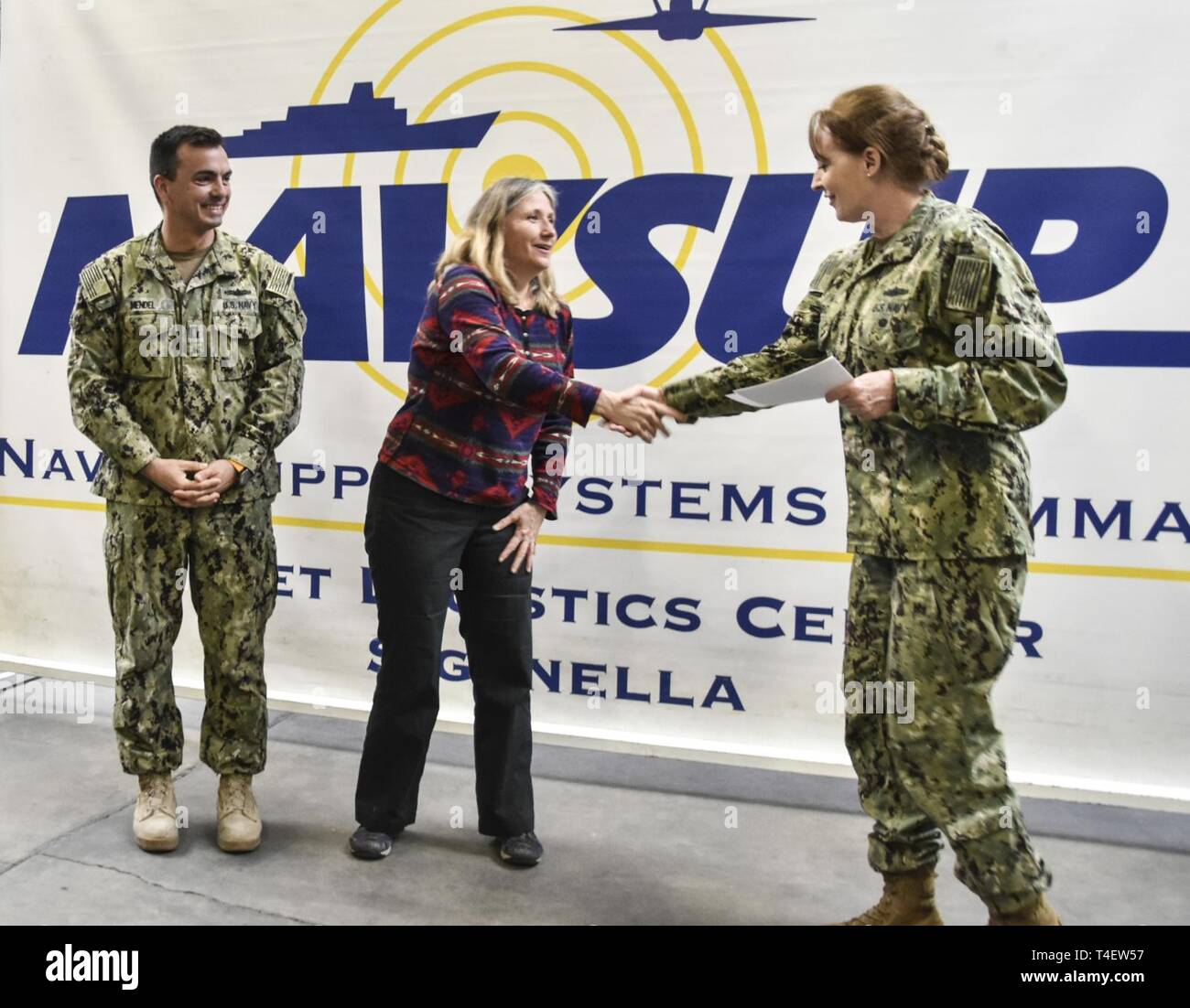 Naval Supply Systems Command (NAVSUP) Commander RADM Michelle Skubic ...