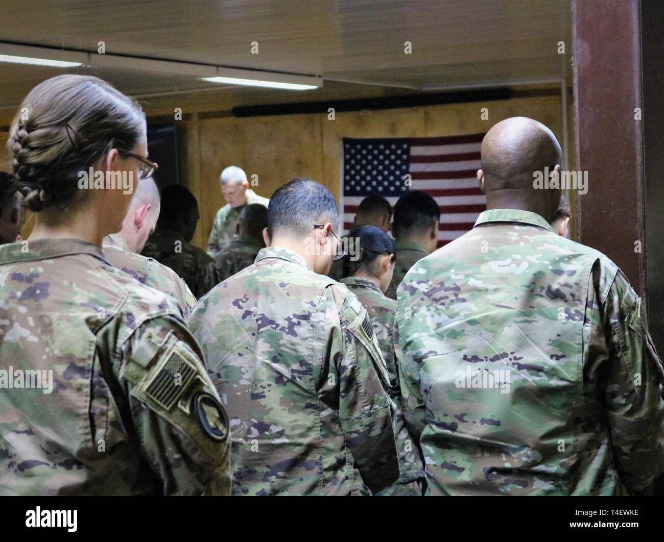 Capt. Will Cochrane, 529th Support Battalion chaplain, prepares to give ...