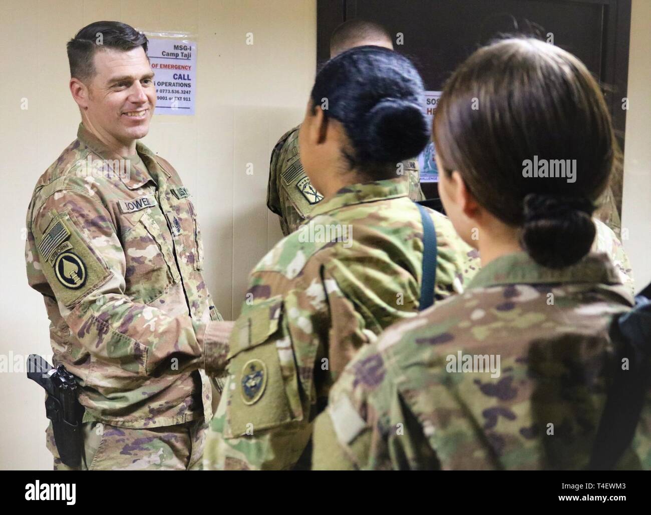 1st Sgt. Edward Bower, 247th Quartermaster Company first sergeant, is ...
