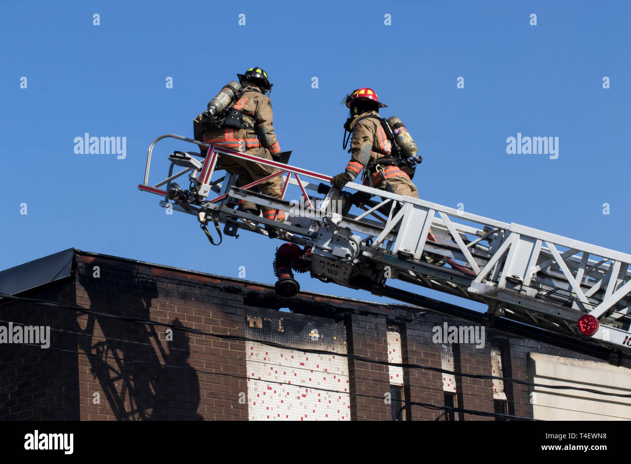 Fireman Up Ladder High Resolution Stock Photography and Images - Alamy