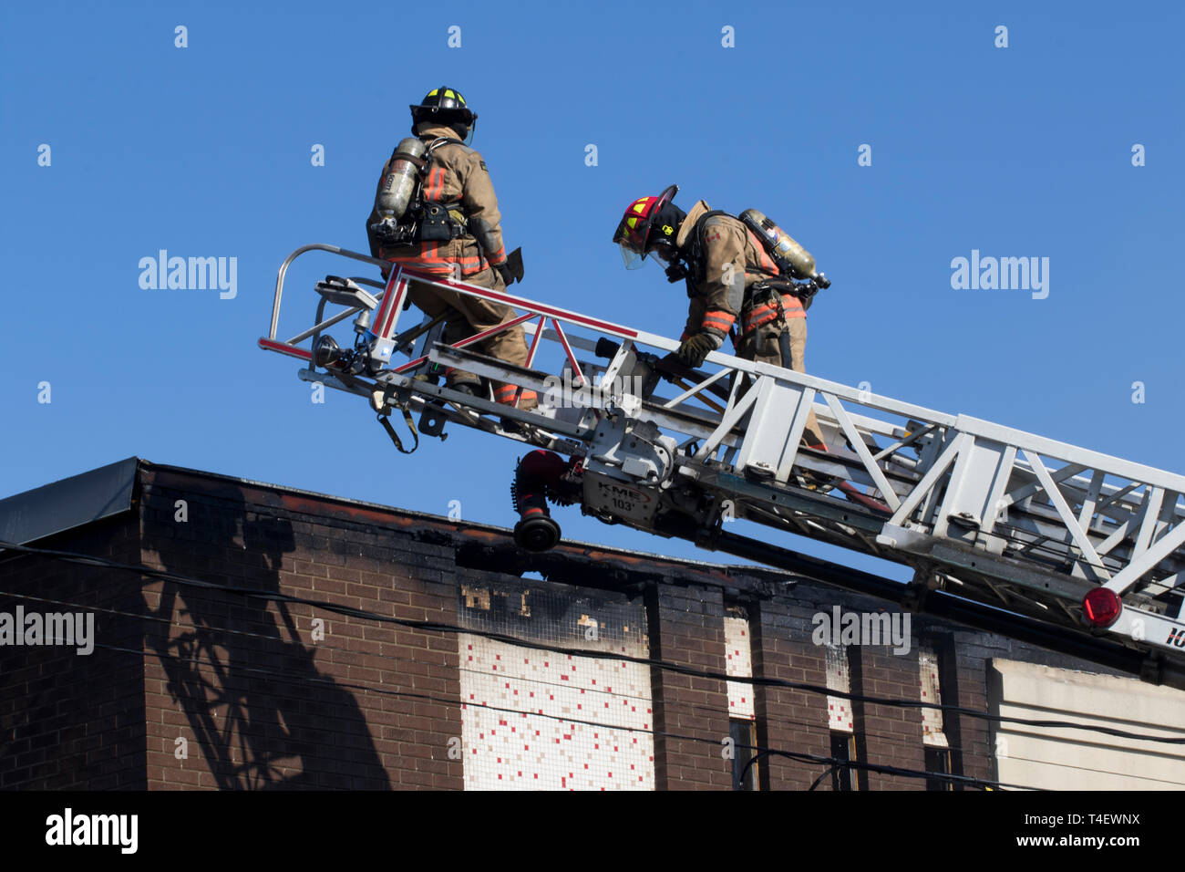 Fireman Up Ladder High Resolution Stock Photography and Images - Alamy