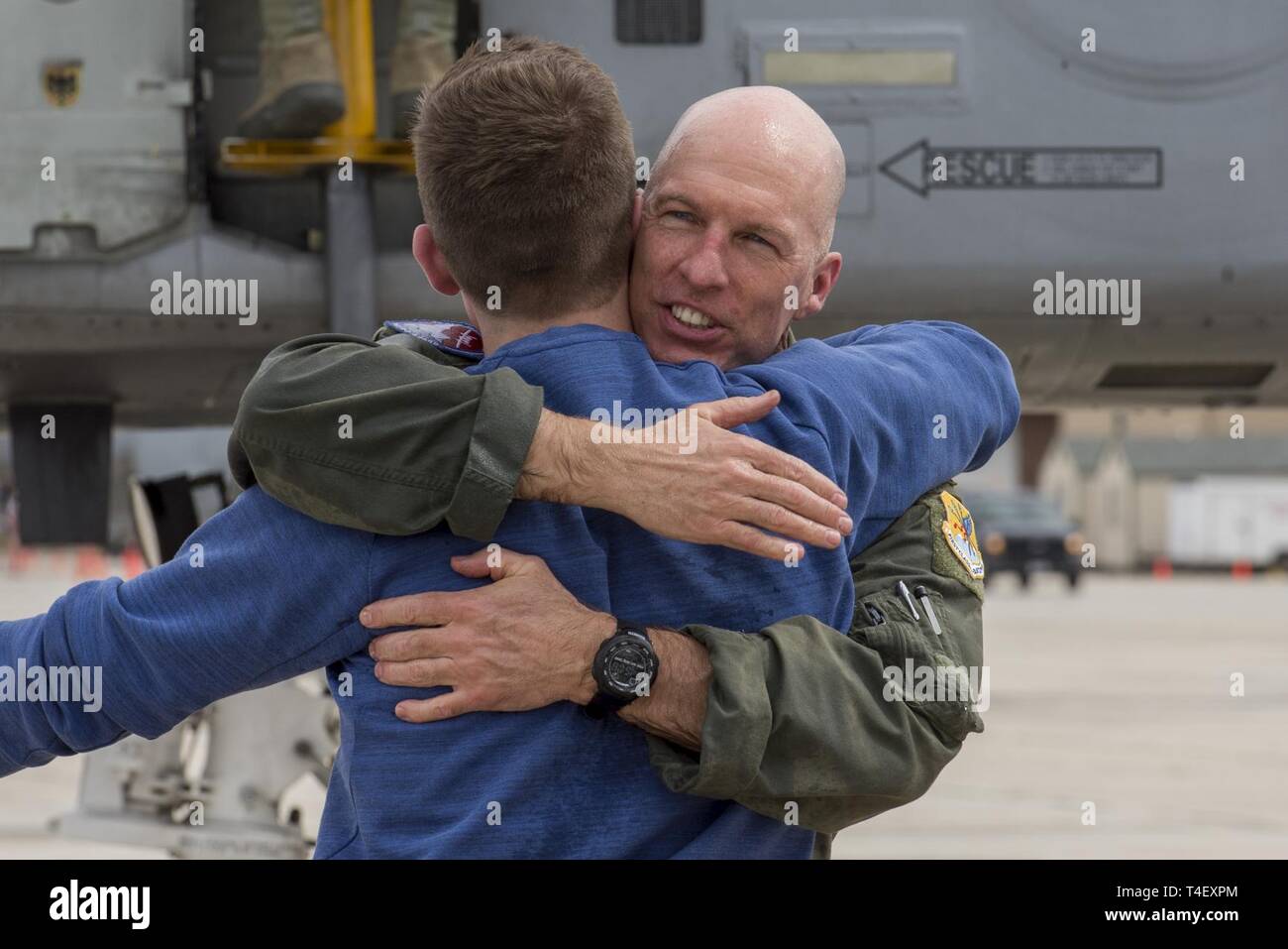 Col. Tim Donnellan, commander of the 124th Fighter Wing, celebrates ...