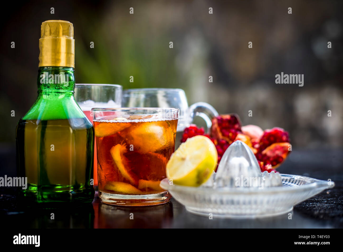 Pamosa or pomosa drink or classic mimosa drink in a transparent glass ...