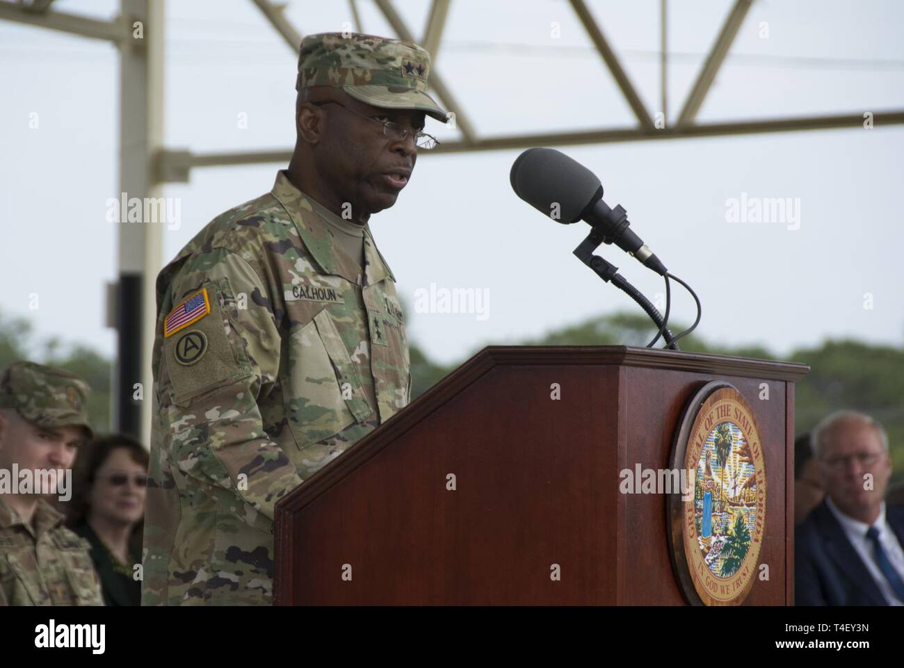 Maj. Gen. Michael Calhoun, outgoing adjutant general of Florida ...