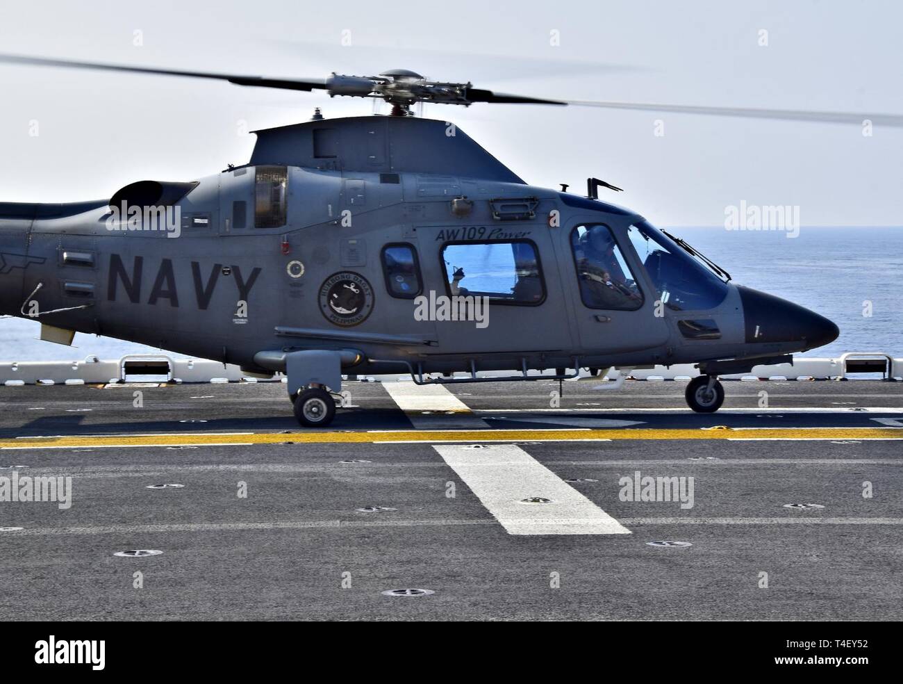 SOUTH CHINA SEA (April 6, 2019) A Philippine Navy AW-109 helicopter ...