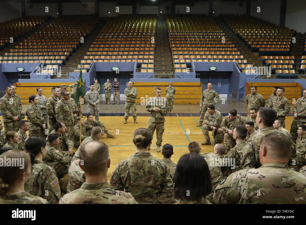 Oregon Army National Guard Col. Stephen Schmidt, commander of 82nd Brigade Troop Command, talks ...