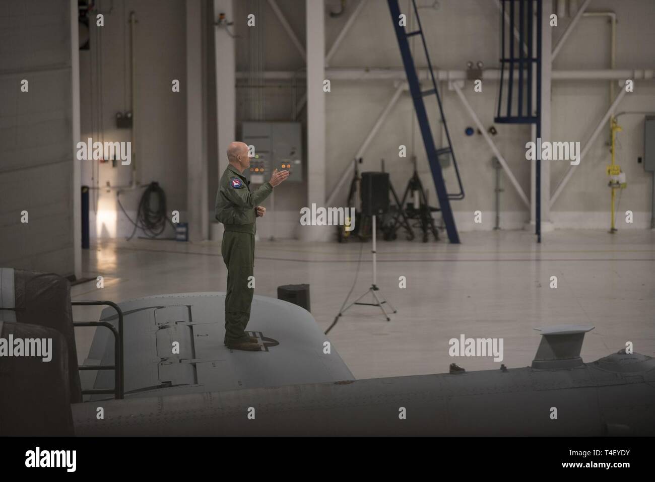 Col. Tim Donnellan addresses members of the 124th Fighter Wing during ...