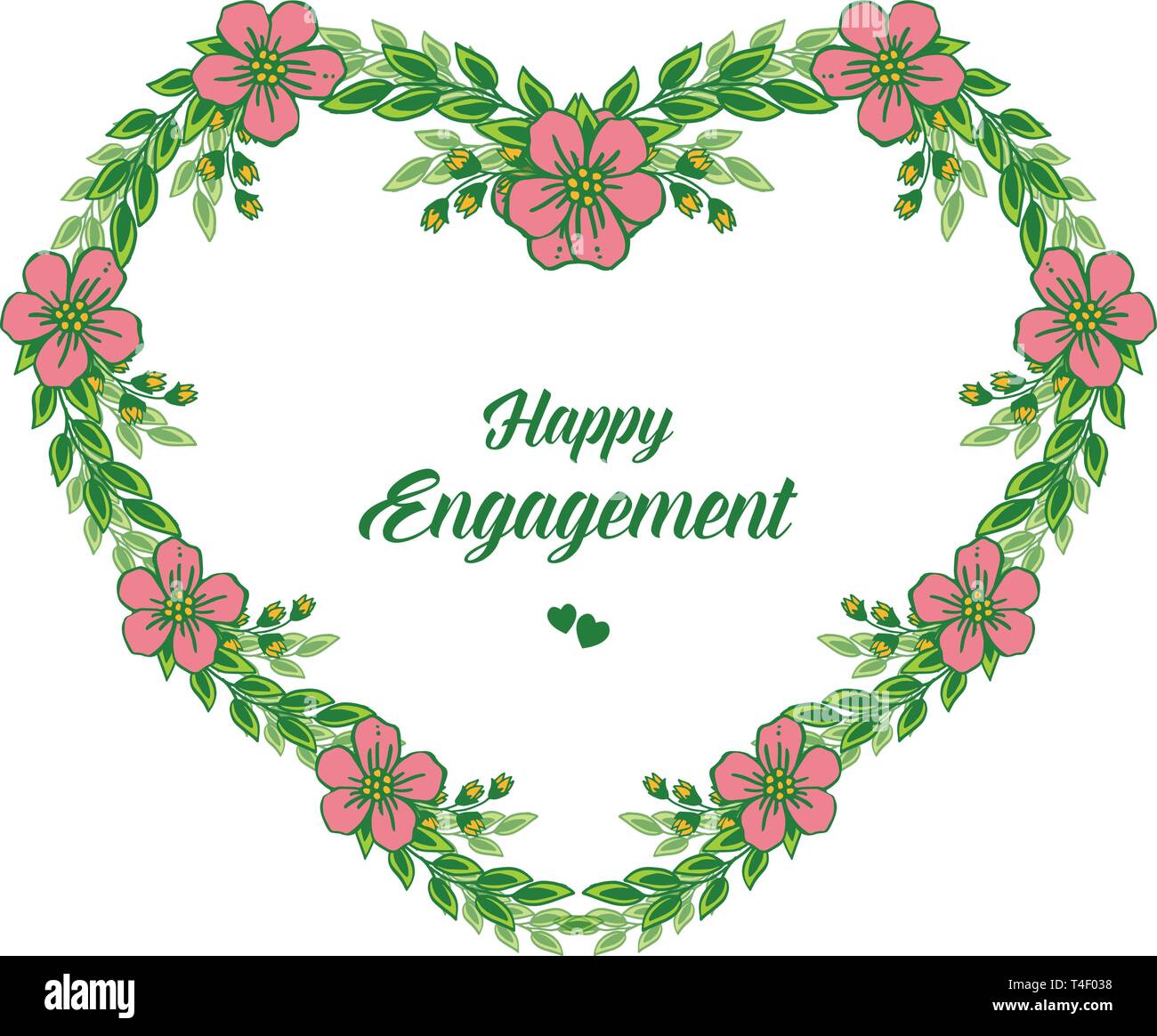 Vector illustration style writing of happy engagement for drawing ...