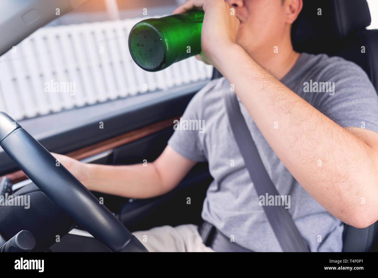 Illustration man driving car drunk hi-res stock photography and images ...
