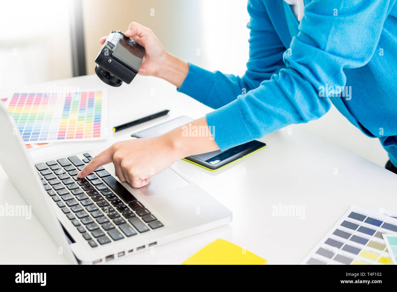 interior design or graphic designer renovation and technology concept ...