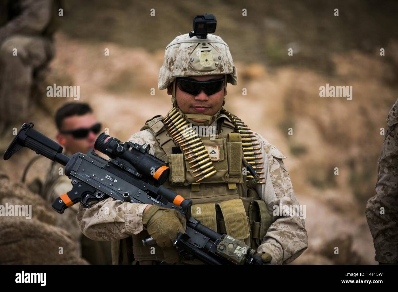 CAMP TITIN, Jordan (April 4, 2019) U.S. Marine Lance Cpl. Daryl L ...