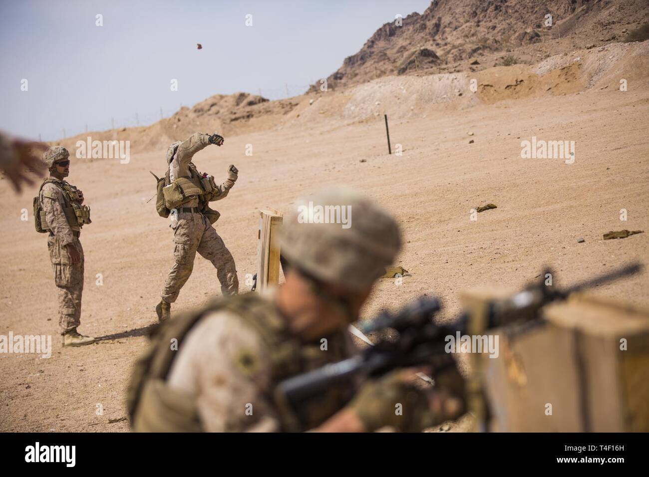 CAMP TITIN, Jordan (April 4, 2019) A U.S. Marine with 5th Platoon ...