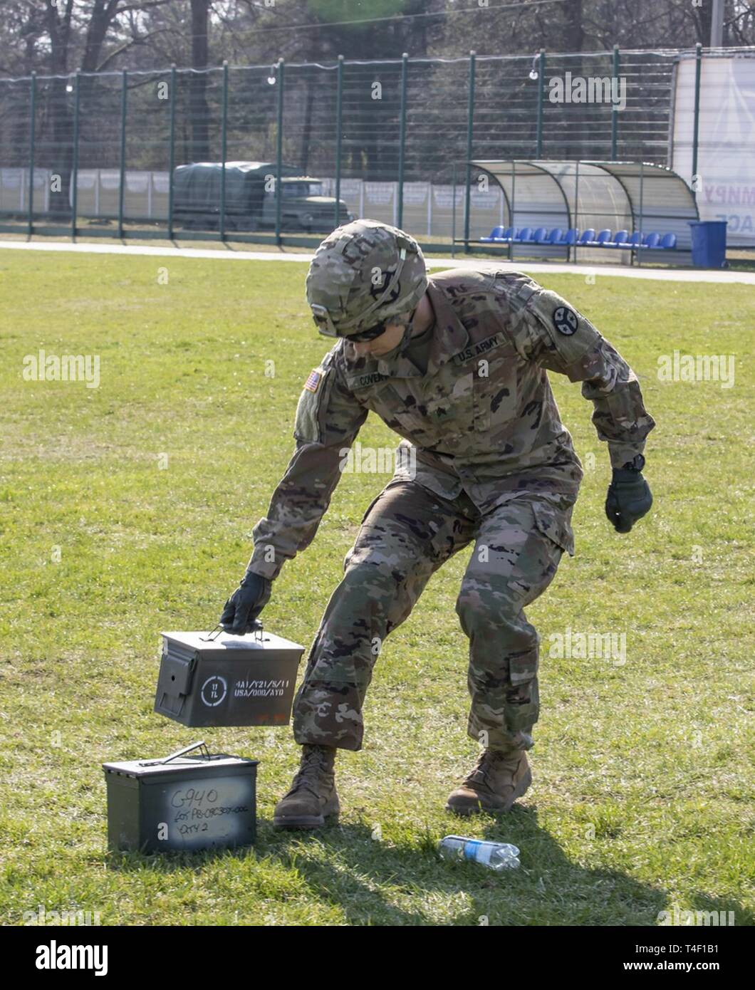 Sgt. Justin Covert from the 2789th Armored Cavalry Regiment performs ...