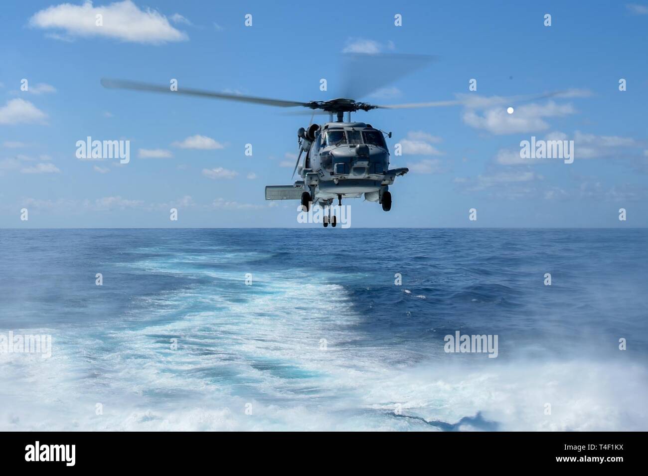 ATLANTIC OCEAN (April 8, 2019) An MH-60R Sea Hawk Helicopter assigned ...