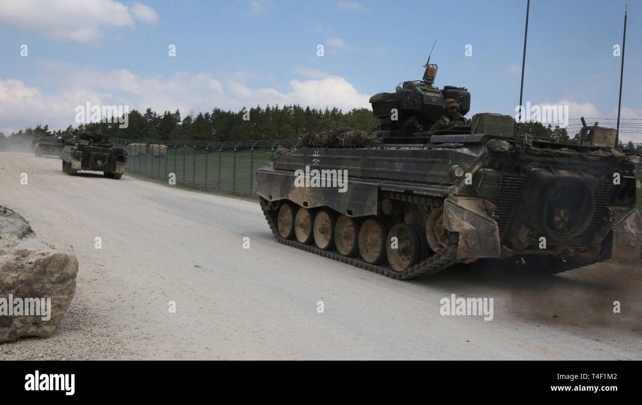 German soldiers maneuver their Marder A3 infantry fighting vehicles ...