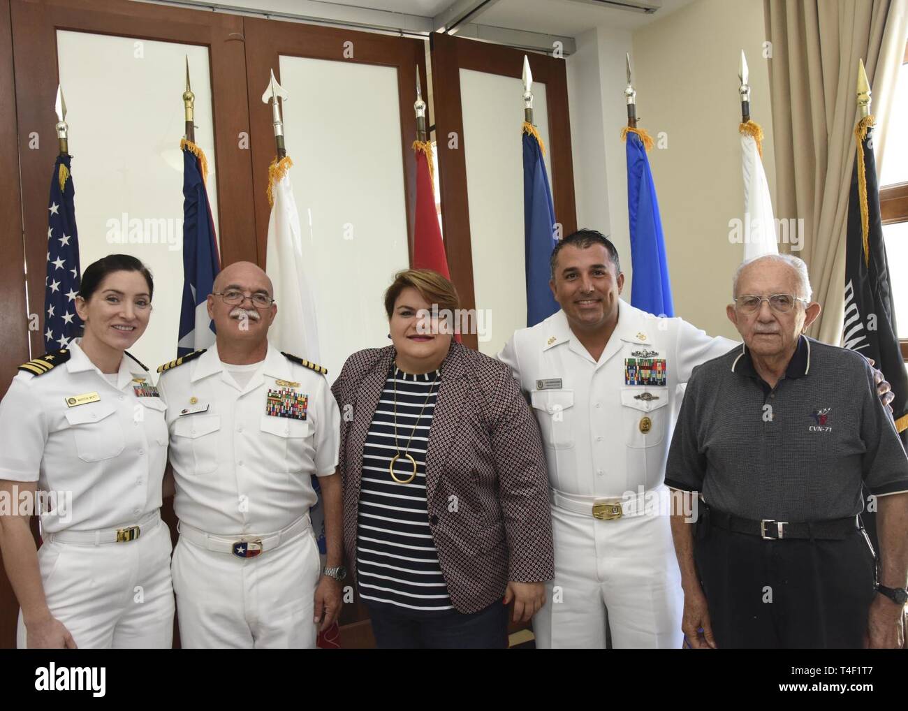 SAN JUAN, Puerto Rico. (April 8, 2019) From left to right, Lt. Cmdr ...