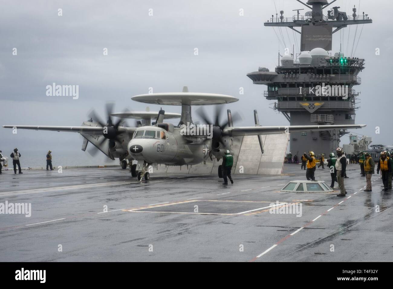 OCEAN (April 9, 2019) An E2-C Hawkeye assigned to the "Screwtops" of ...