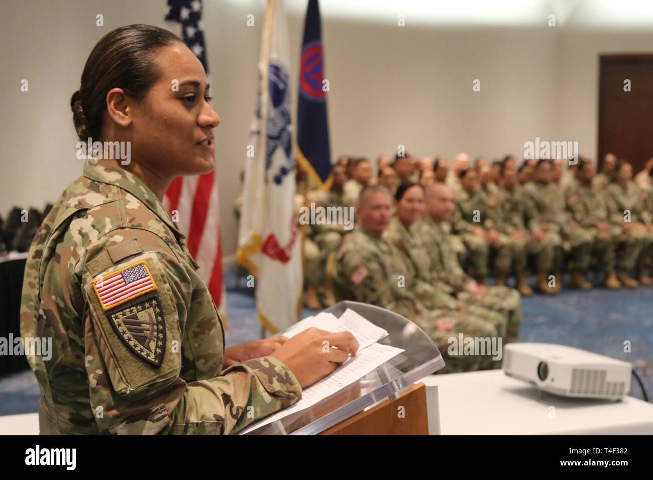 HONOLULU, Hawaii - Capt. Ruth Fa'atiga, company commander of the 962nd ...