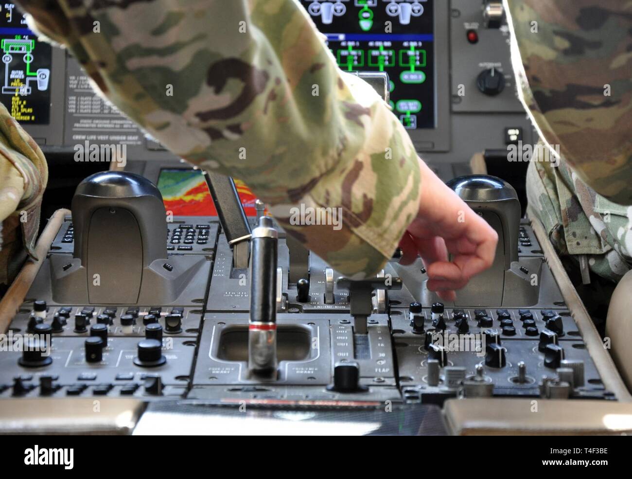 A pilot pre-flights an E-11A aircraft outfitted with a Battlefield ...