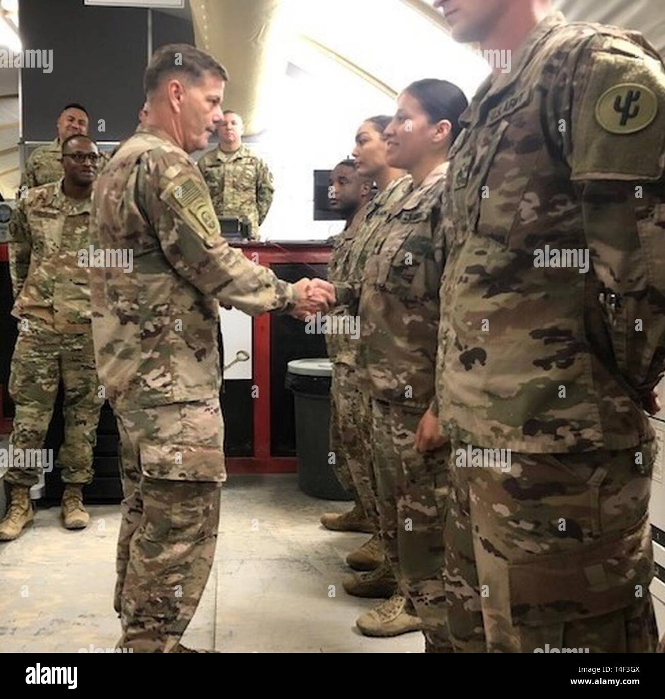 Sgt. Nayeli Crosby, 420th Transportation Battalion, receives a command ...