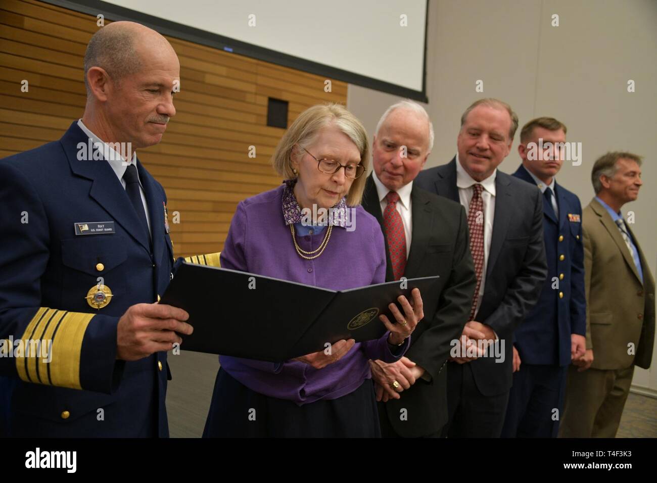 Coast Guard Vice Commandant Adm. Charles Ray presents Kay Erickson ...