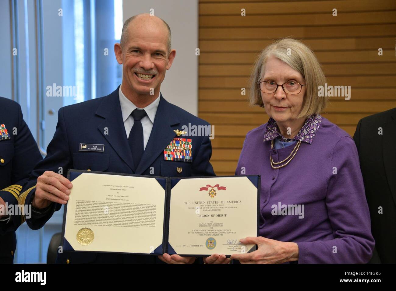 Coast Guard Vice Commandant Adm. Charles Ray presents Kay Erickson ...