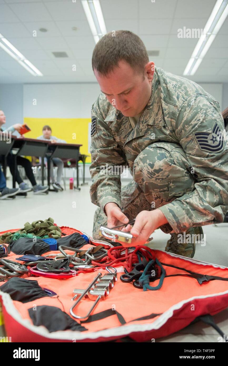 U.S. Air Force Tech Sgt. Kendall Walters, firefighter assigned to the ...
