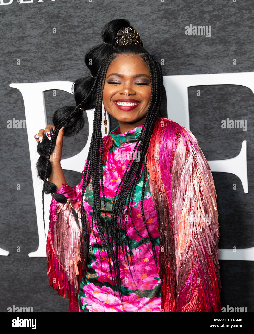 New York, NY - April 15, 2019: Actress Kyanna Simone Simpson wearing ...