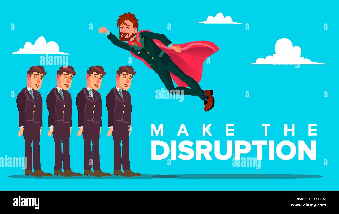 Make Disruption Creative Thinking Vector Banner Concept Stock Vector ...