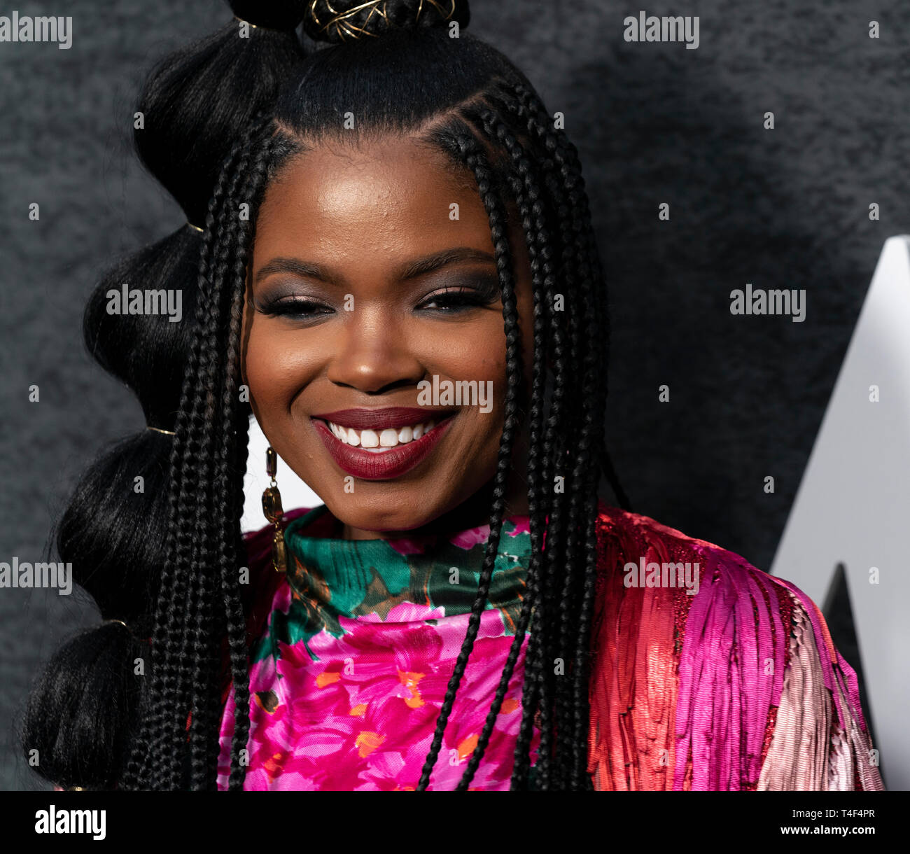 New York, NY - April 15, 2019: Actress Kyanna Simone Simpson wearing ...