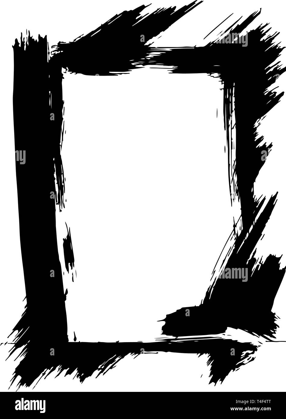 Vector Dry brush frames. Hand drawn artistic frames. Black and white ...