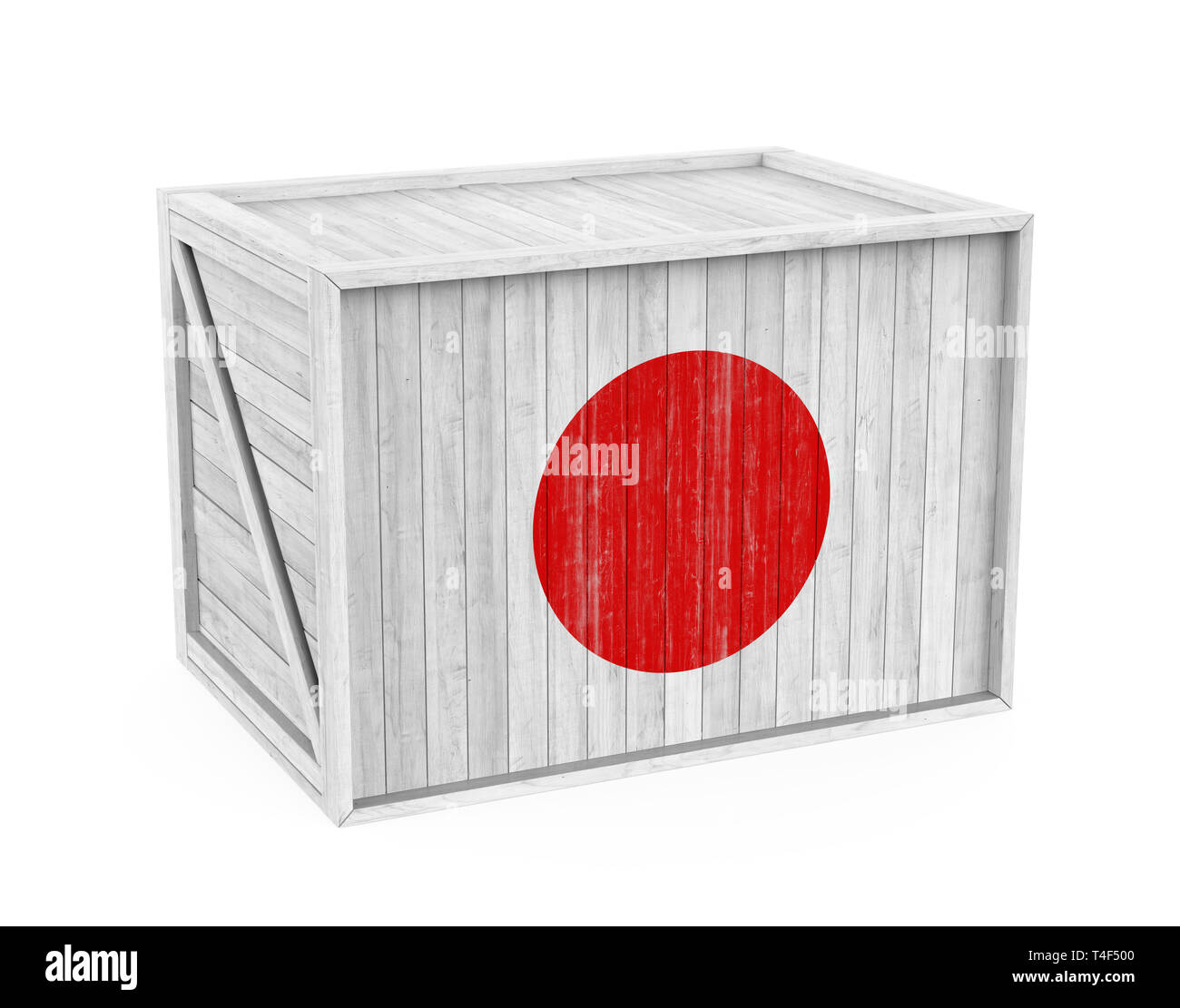 Wooden Crate Japan Flag Isolated Stock Photo - Alamy
