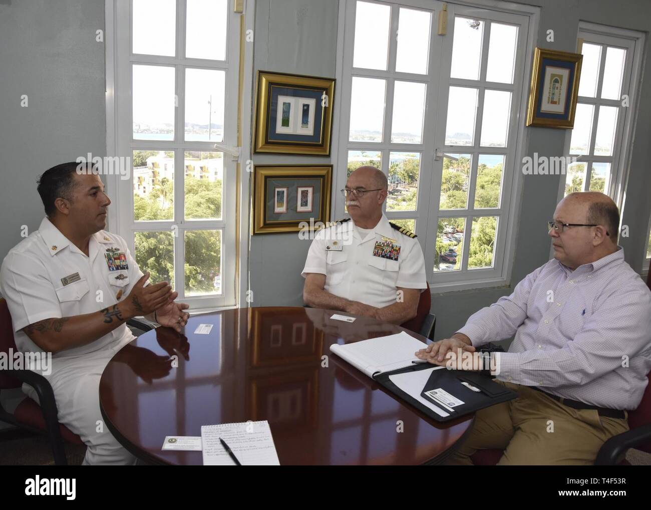 SAN JUAN, Puerto Rico. (April 9, 2019) From left to right, Command ...