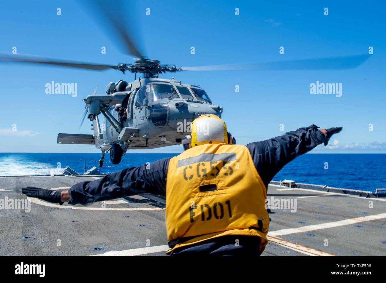 ATLANTIC OCEAN (April 7, 2019) Boatswain’s Mate 2nd Class Tarrance ...