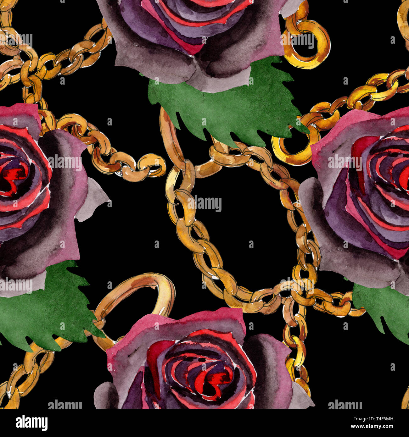 Black rose floral botanical flowers. Watercolor background illustration ...