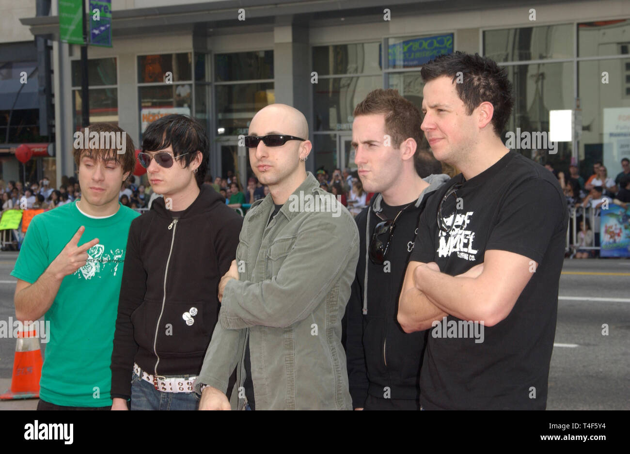 LOS ANGELES, CA. March 20, 2004: Pop group SIMPLE PLAN at the world ...
