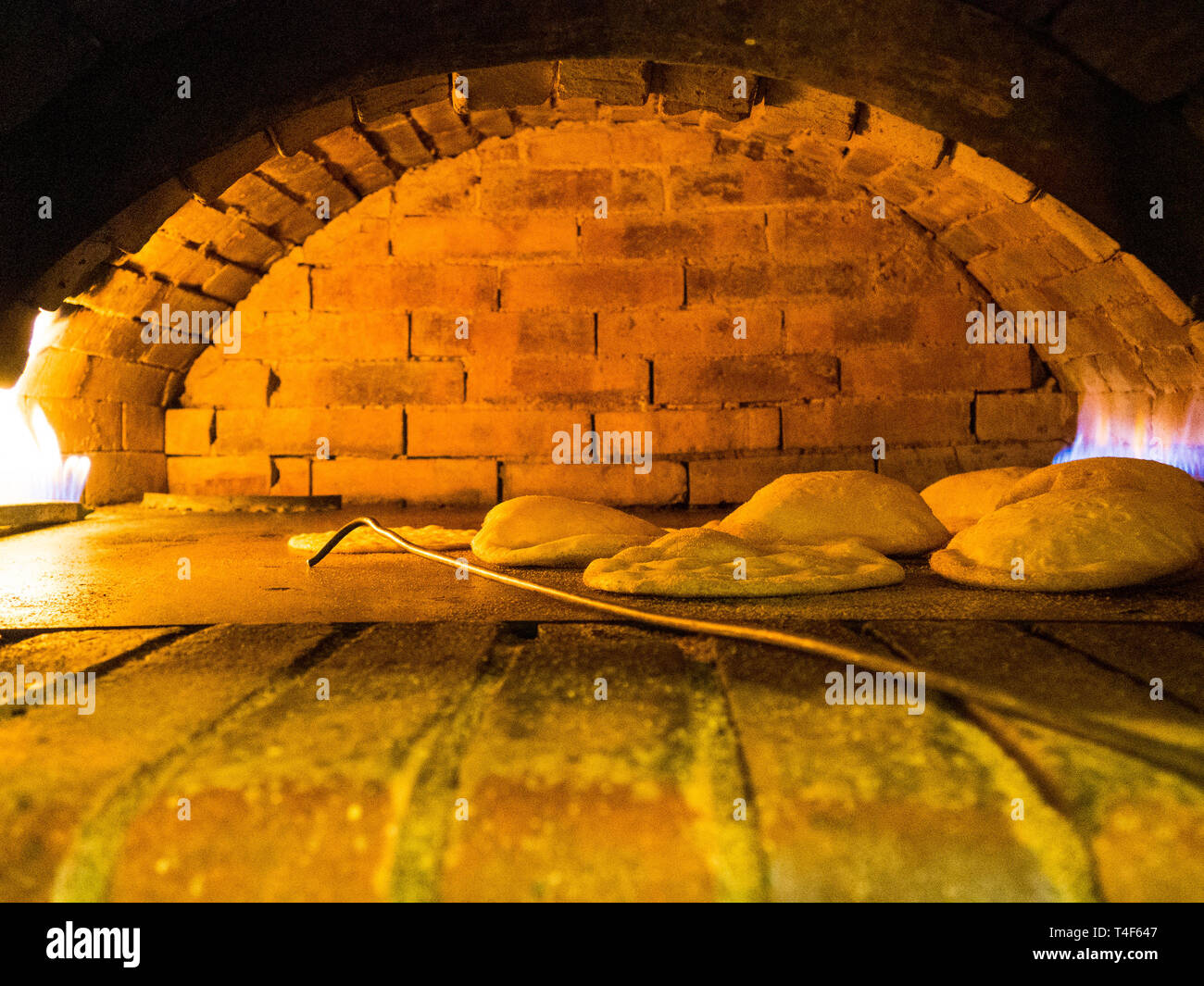 pita breads in typical brick wood pita bread is a type of flat bread ...