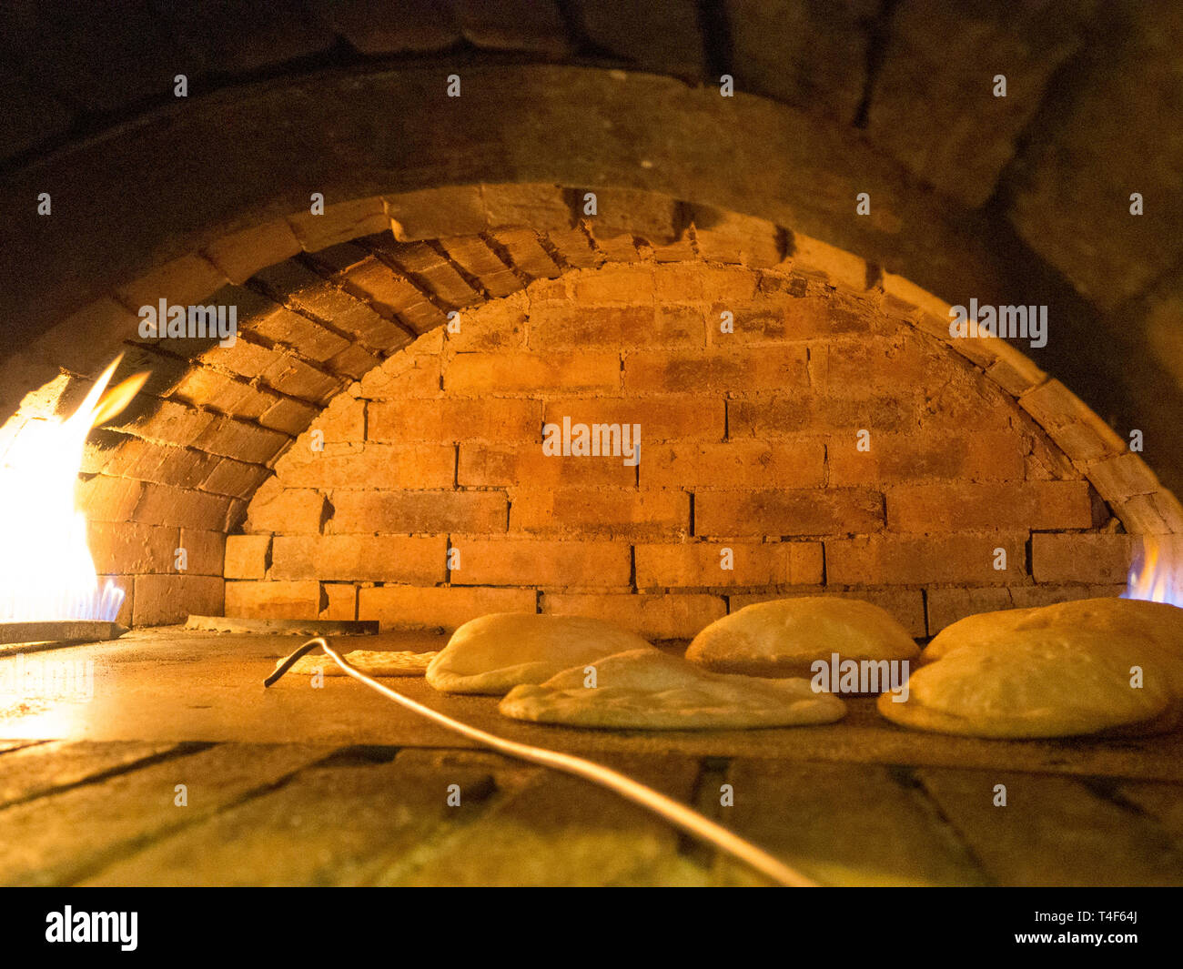 pita breads in typical brick wood pita bread is a type of flat bread ...