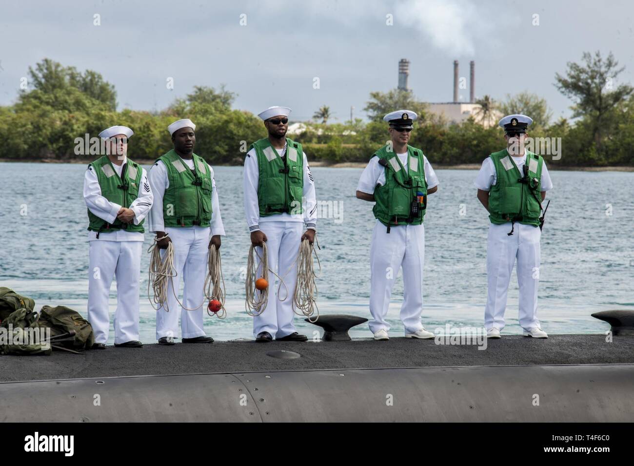SANTA RITA, Guam (Mar. 29, 2019) -- Sailors of the USS Key West (SSN ...