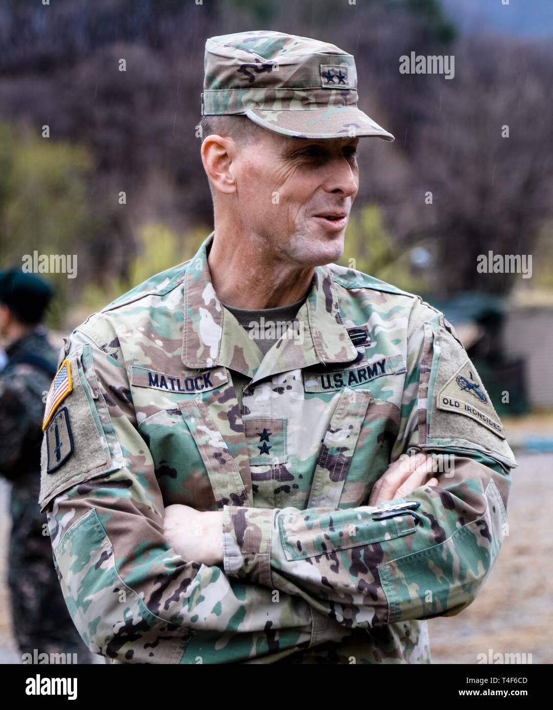 CAMP CASEY, Republic of Korea -- Maj. Gen. Patrick Matlock looks on as ...