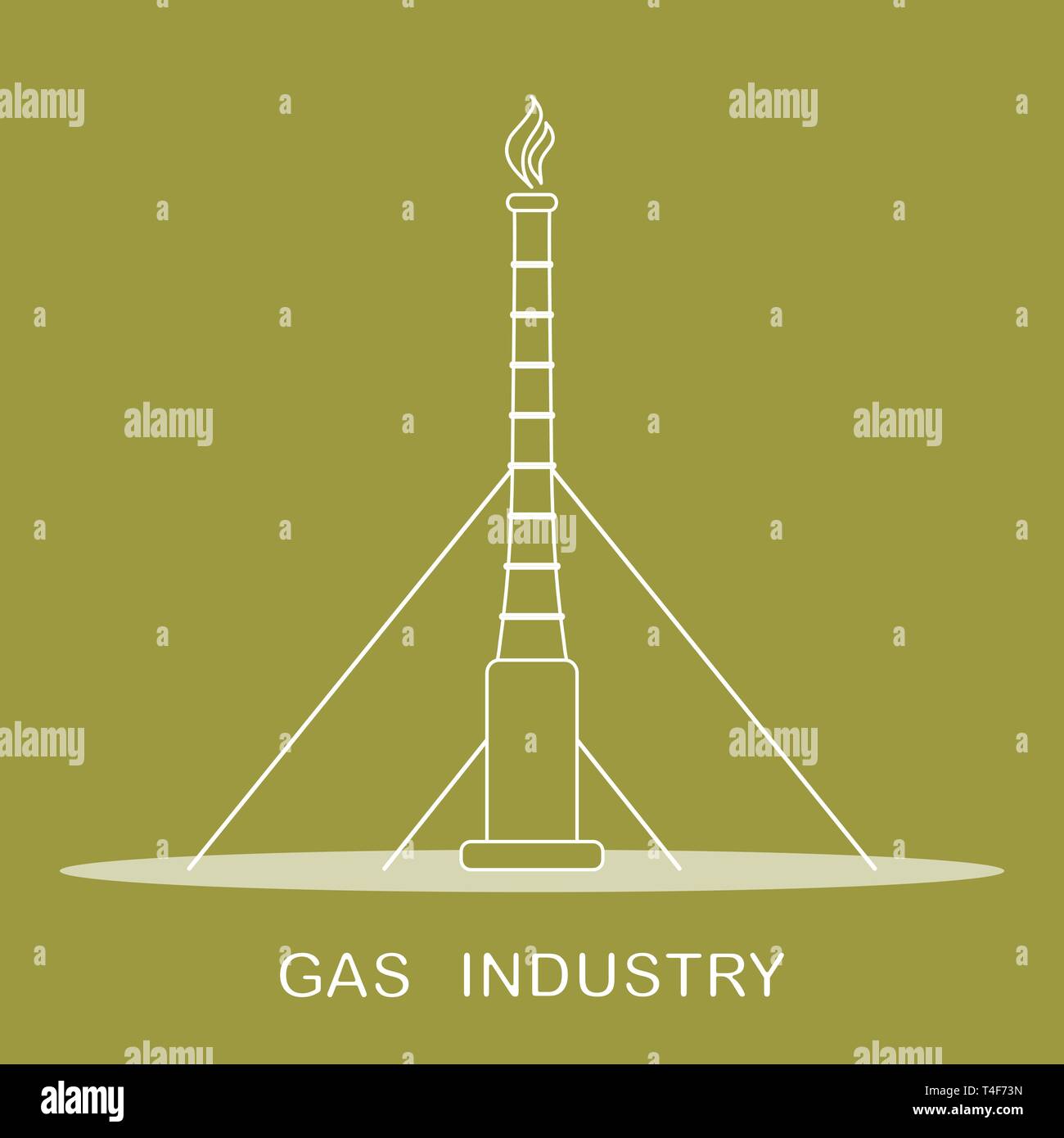 Vector illustration with equipment for gas production. Gas industry ...
