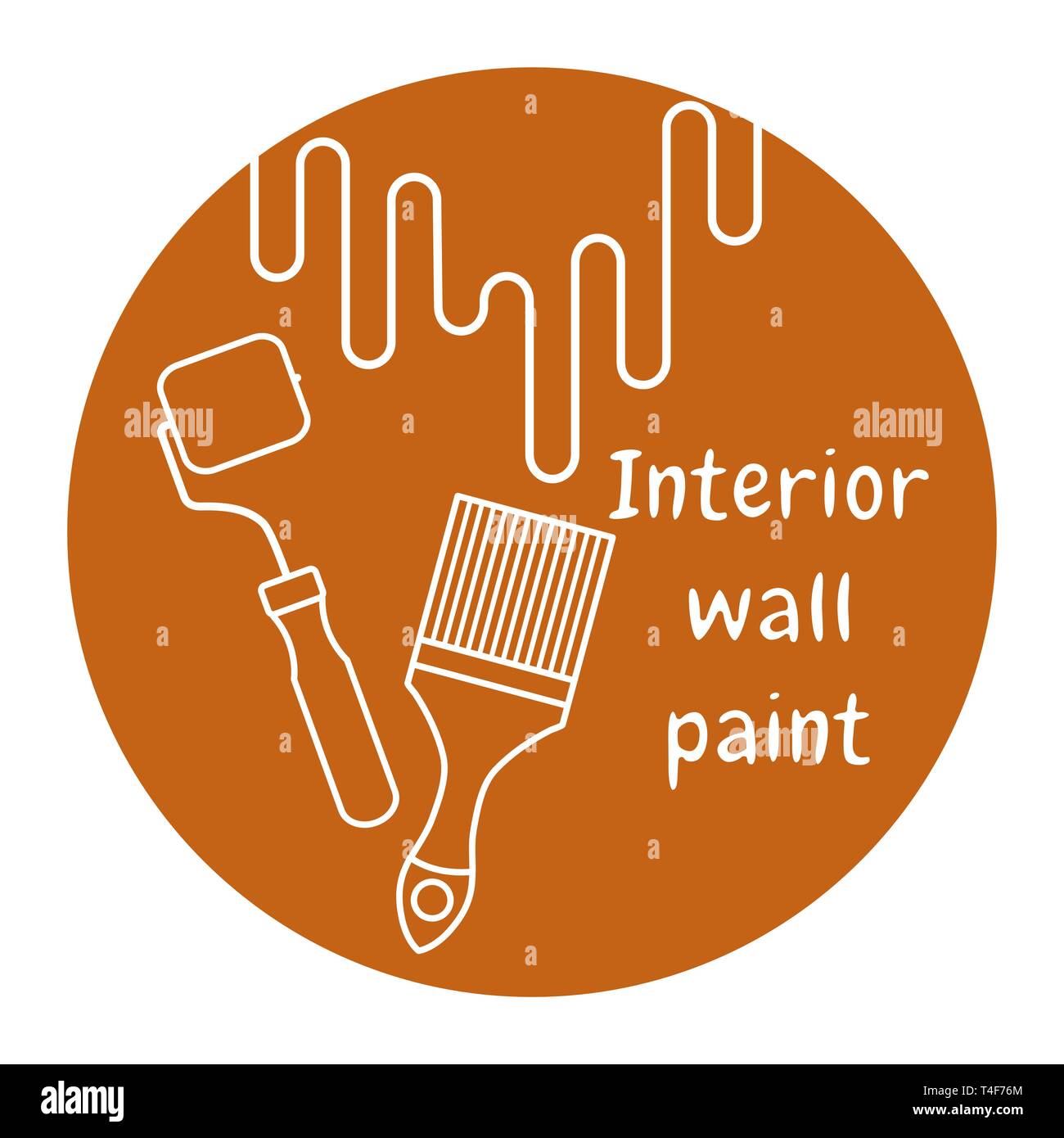 Vector illustration with tools for painting works. Building ...
