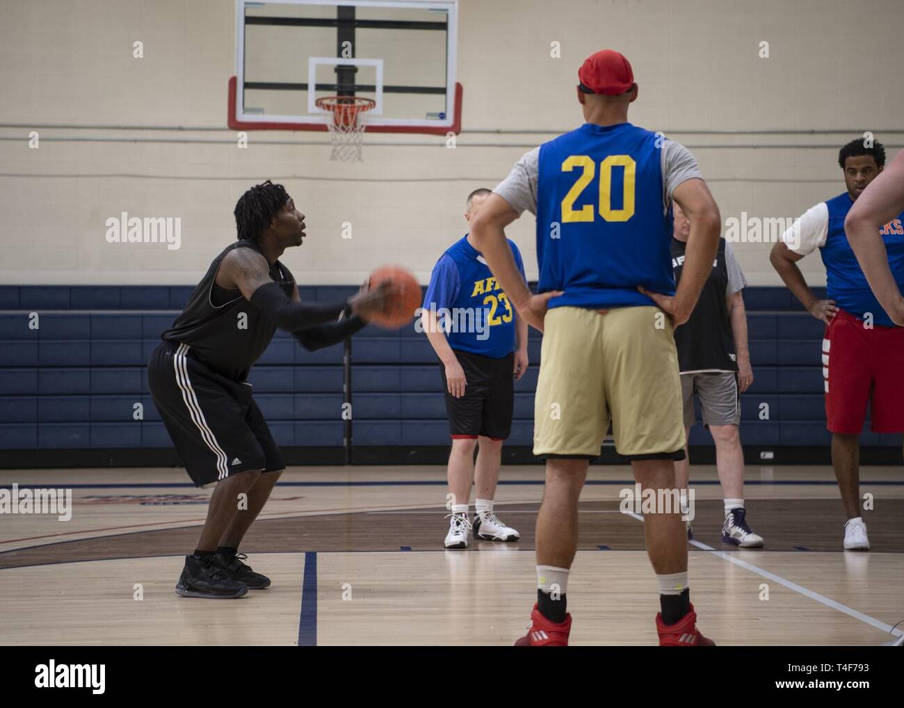 Leon Gibbs, FSS guard, attempts a free-throw during the Over 35 ...