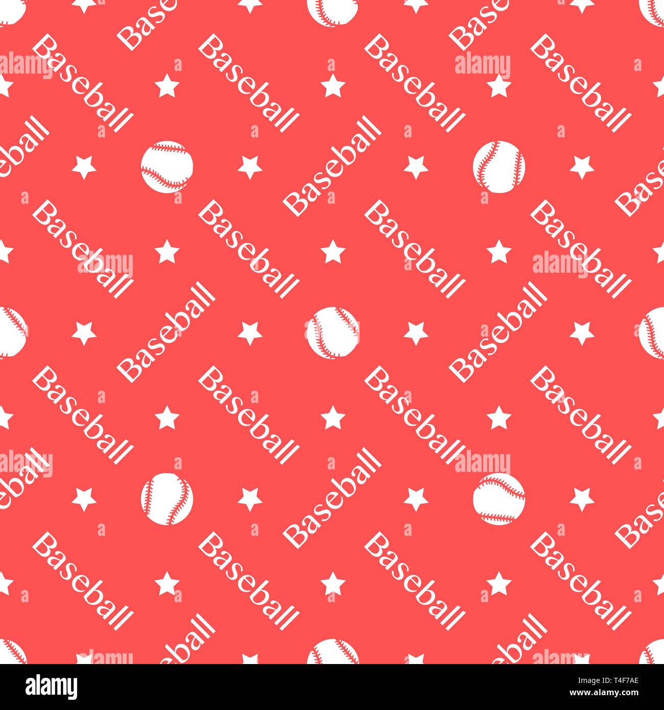 Vector seamless pattern with baseball balls and inscription baseball ...