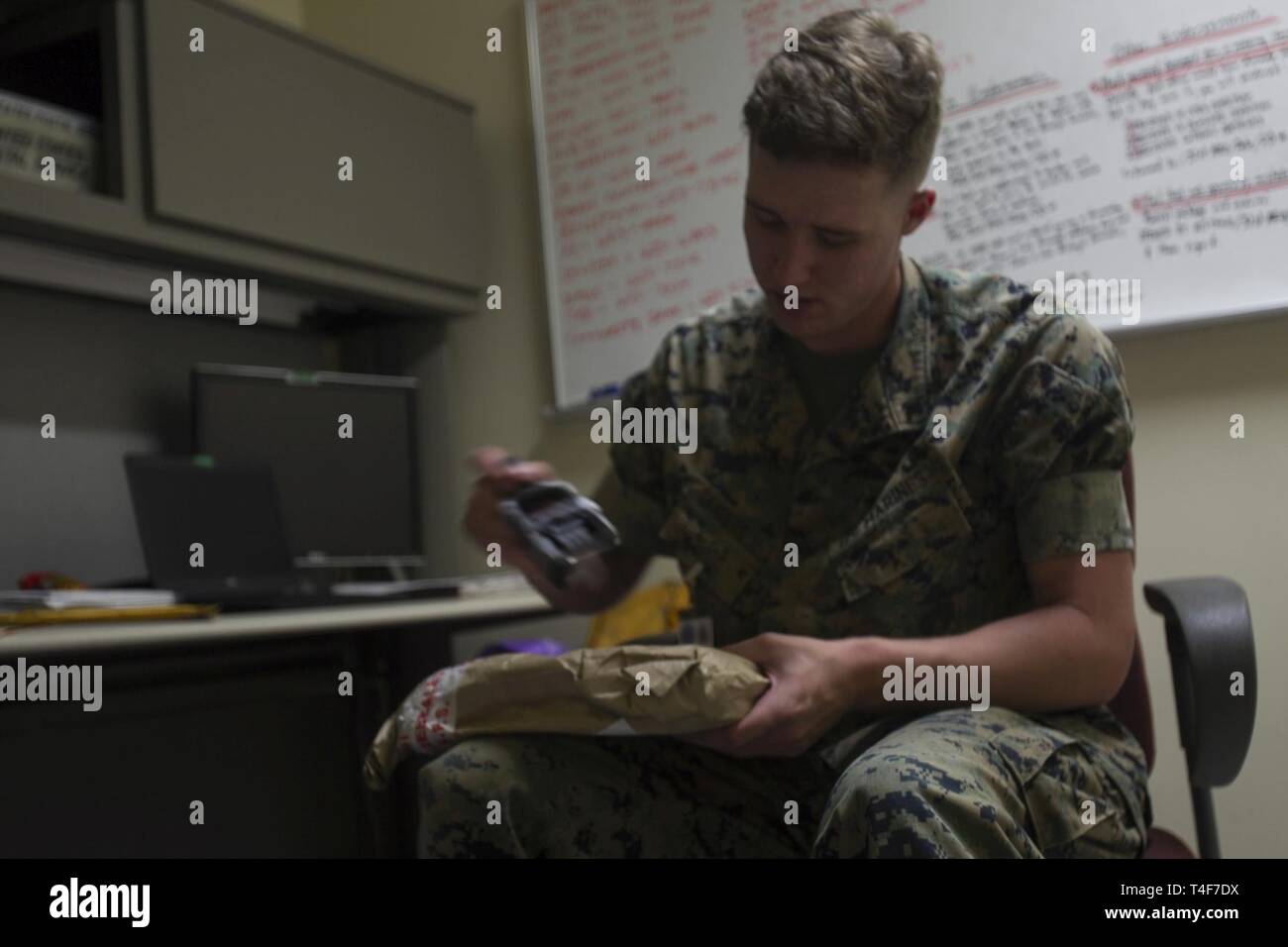 Lance Cpl. Blake Sanders, an administrative clerk with the 31st Marine ...