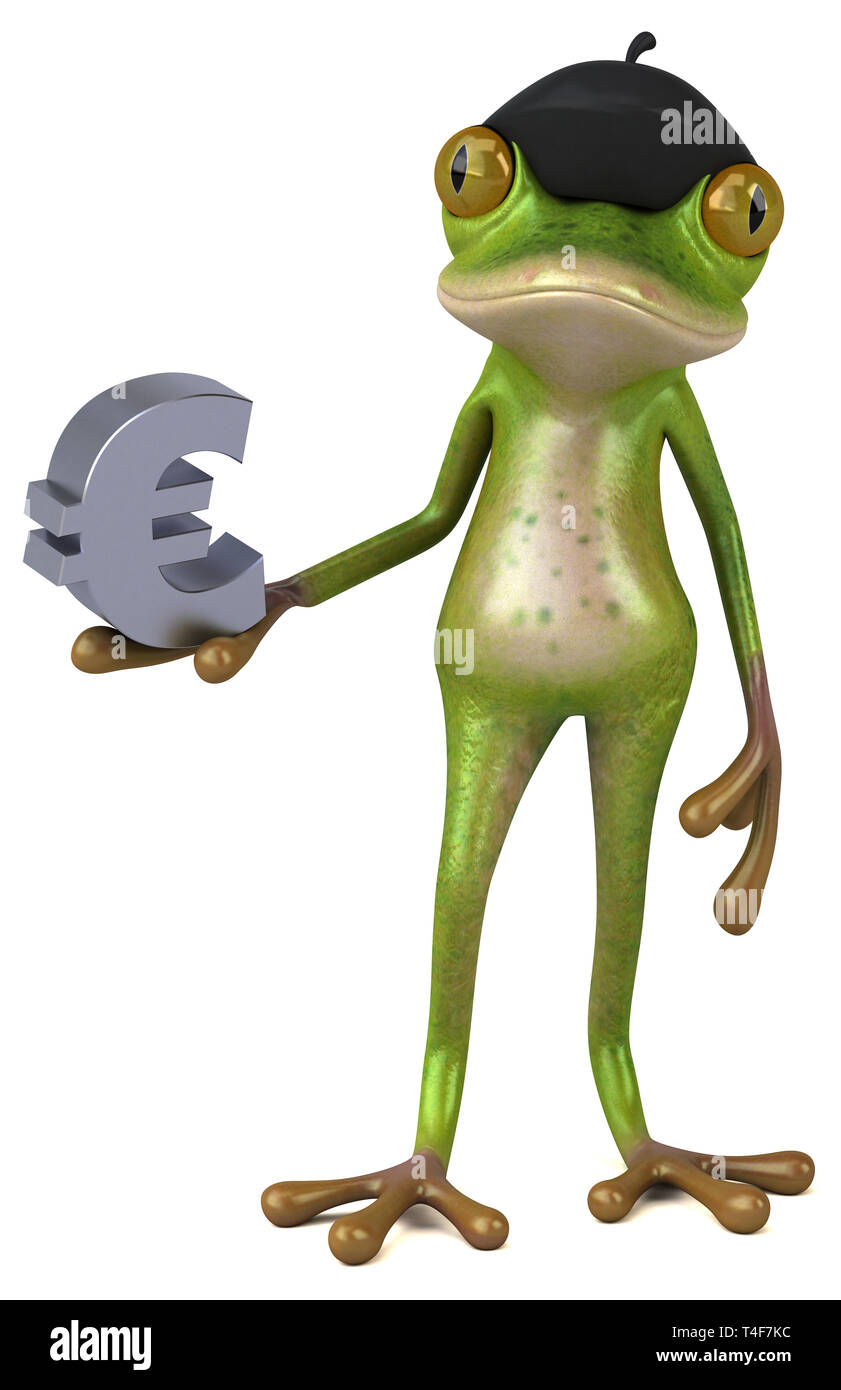 Fun french frog - 3D Illustration Stock Photo - Alamy