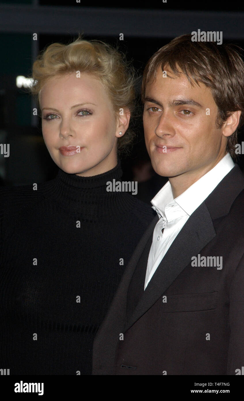 LOS ANGELES, CA. April 06, 2004: Actress CHARLIZE THERON & boyfriend ...