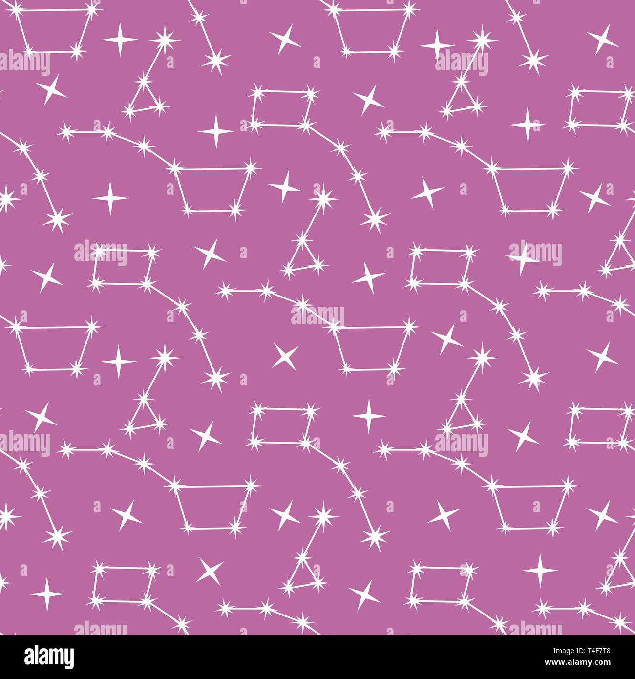 Seamless vector pattern with constellations. Space exploration ...