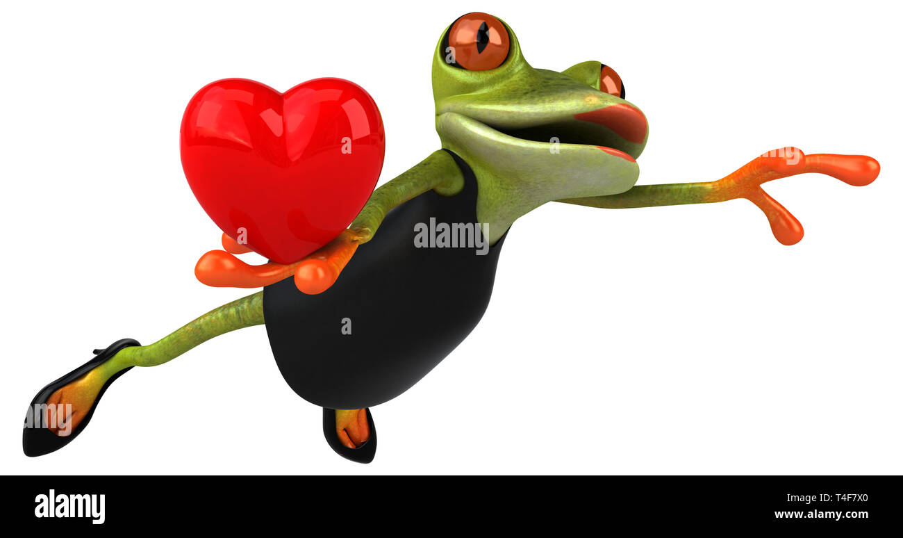 Fun frog - 3D Illustration Stock Photo - Alamy